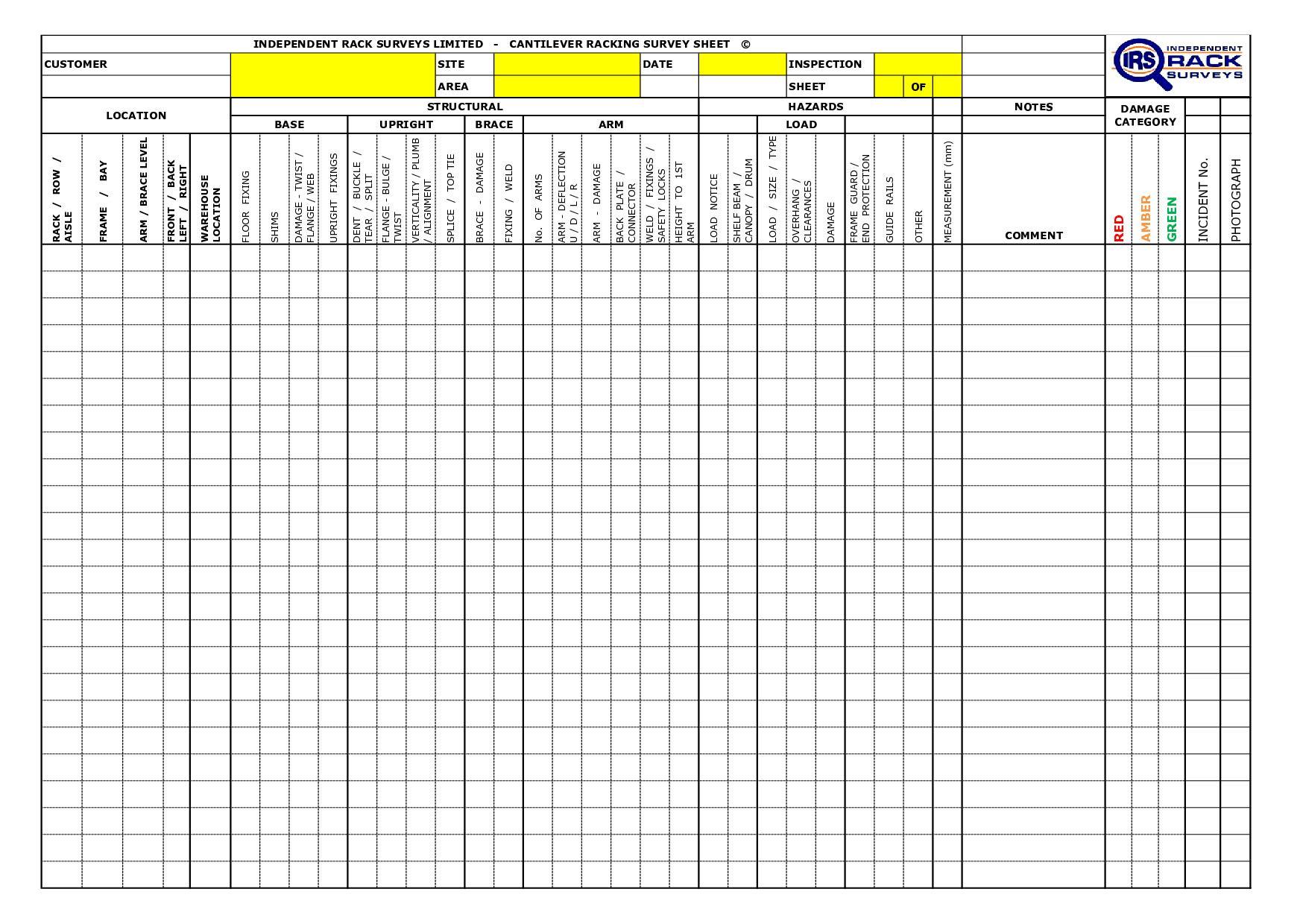 05 - Cantilever Racking Routine Inspection Plan.
